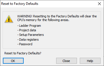 Reset to Factory Default